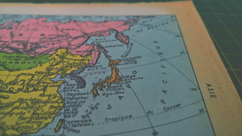 1956 Vintage Map of Asia | Etsy