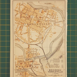 1908 Vintage Charleville-mezieres Map - Etsy