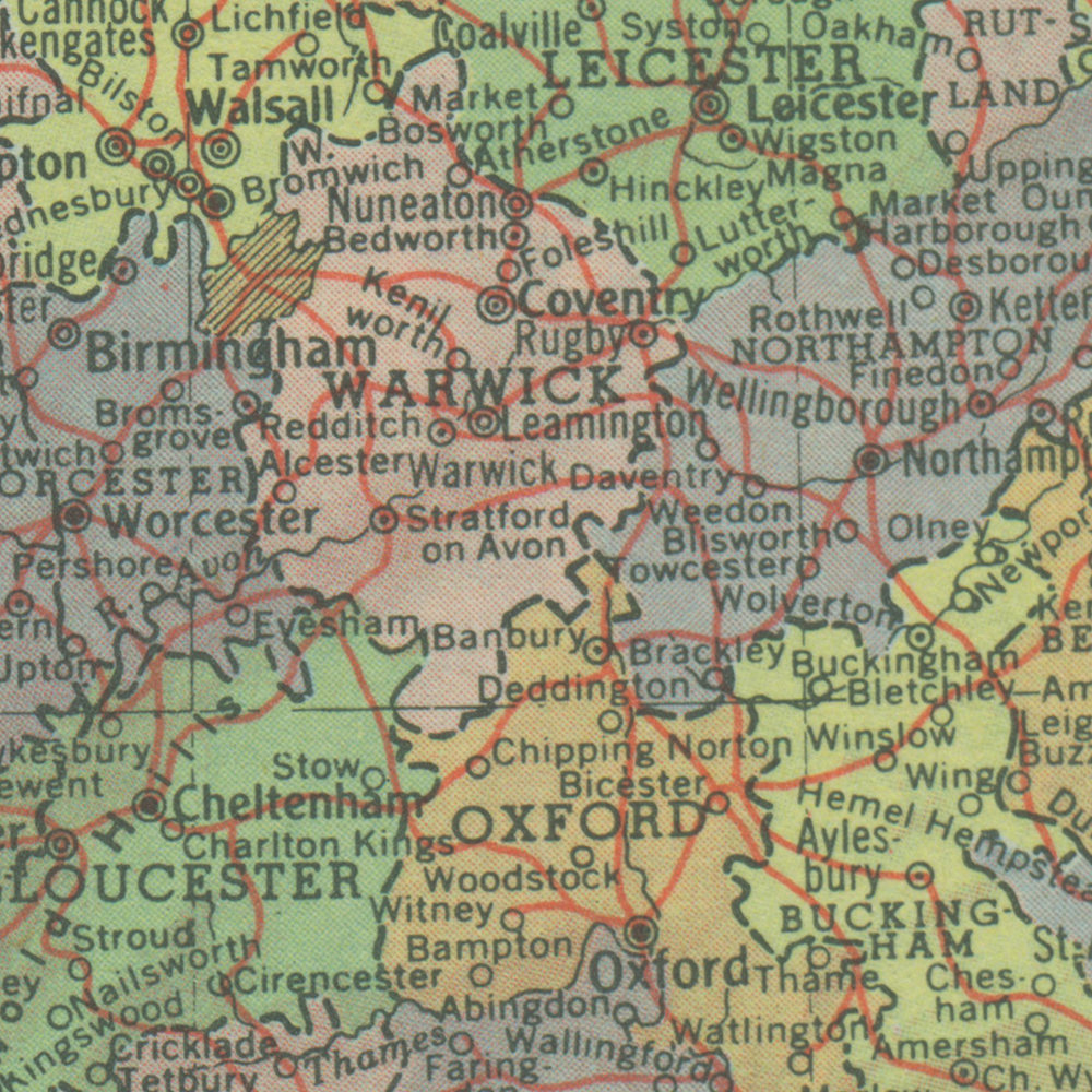 1955 Vintage England & Wales Map - Etsy