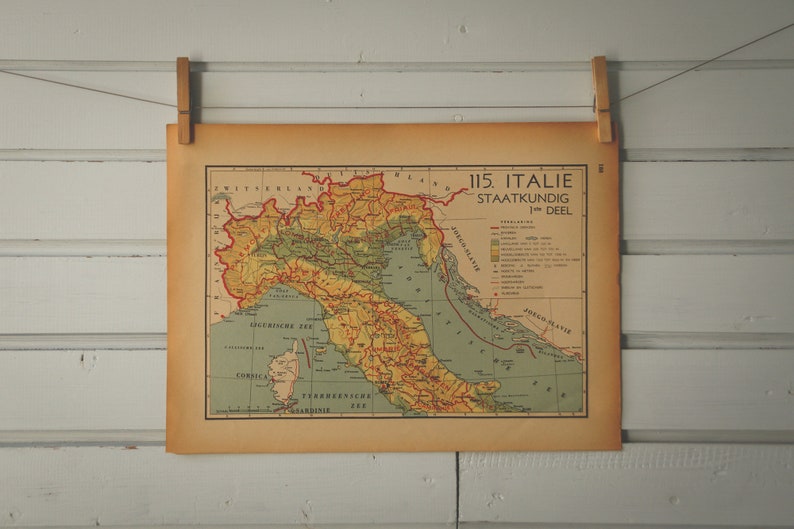 1941 Vintage North Italy Map | Etsy