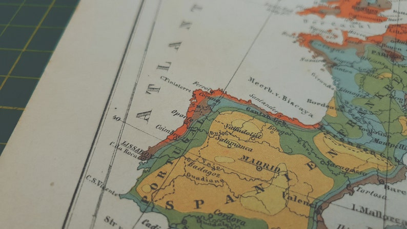 1887 Vintage Population Density Map of Europe | Etsy