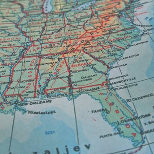 1956 Vintage USA Map - Etsy