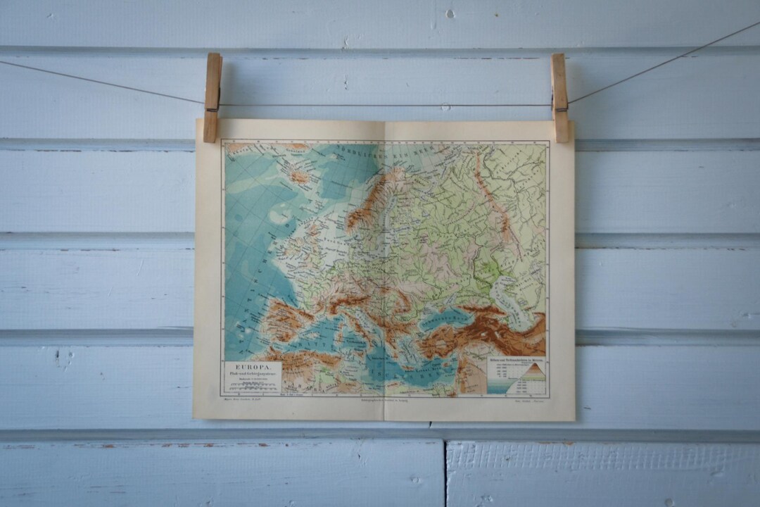1907 Vintage Map of Europe - Etsy