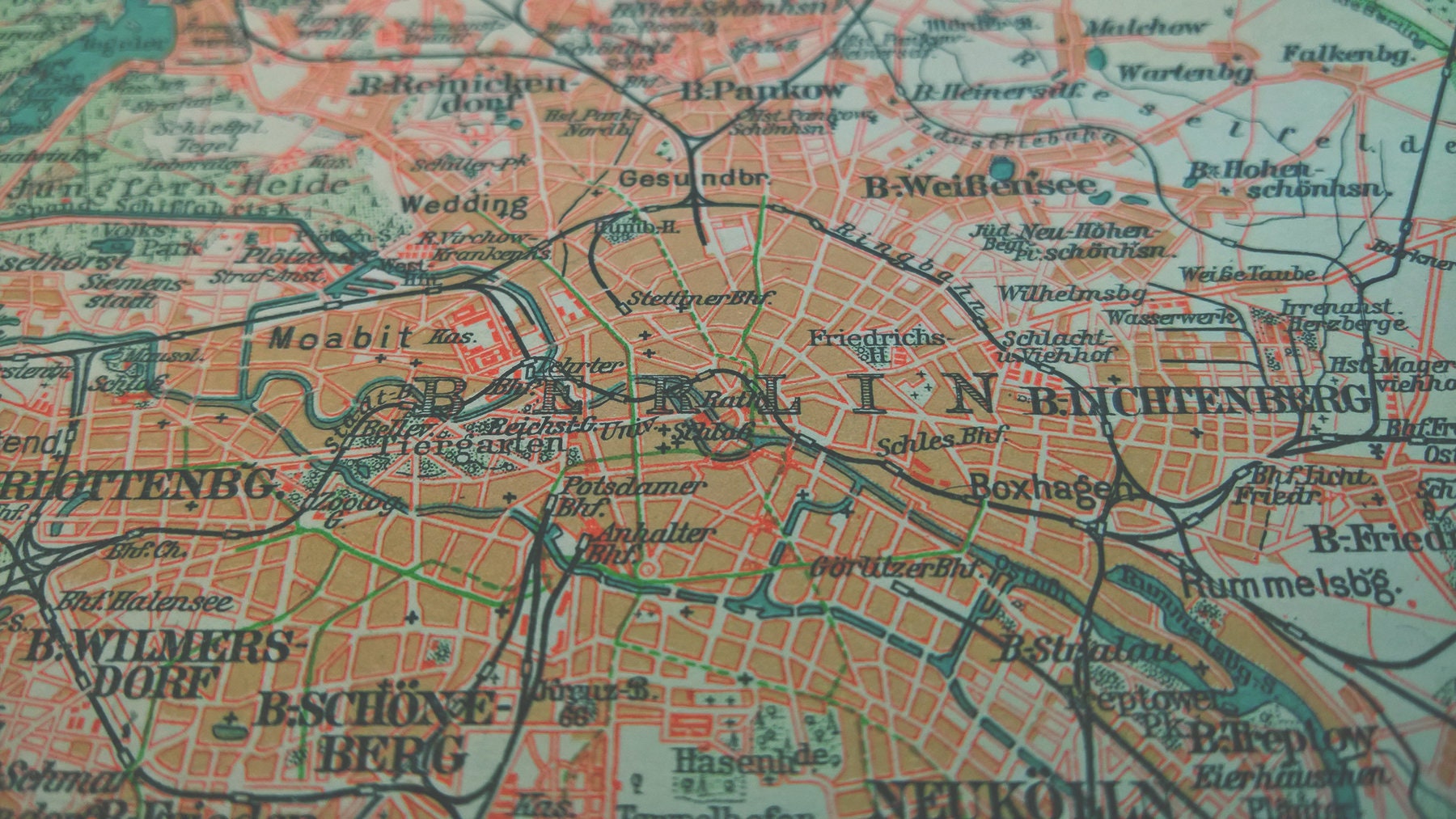1925 Vintage Map of Berlin
