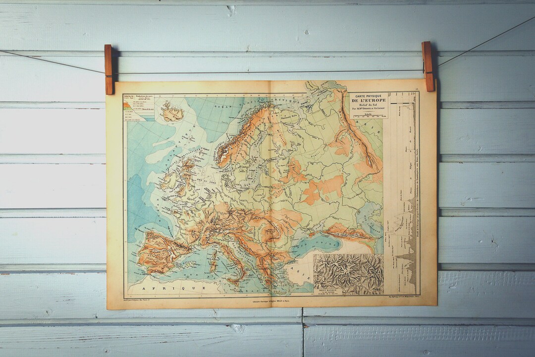 1886 Vintage Map of Europe - Etsy