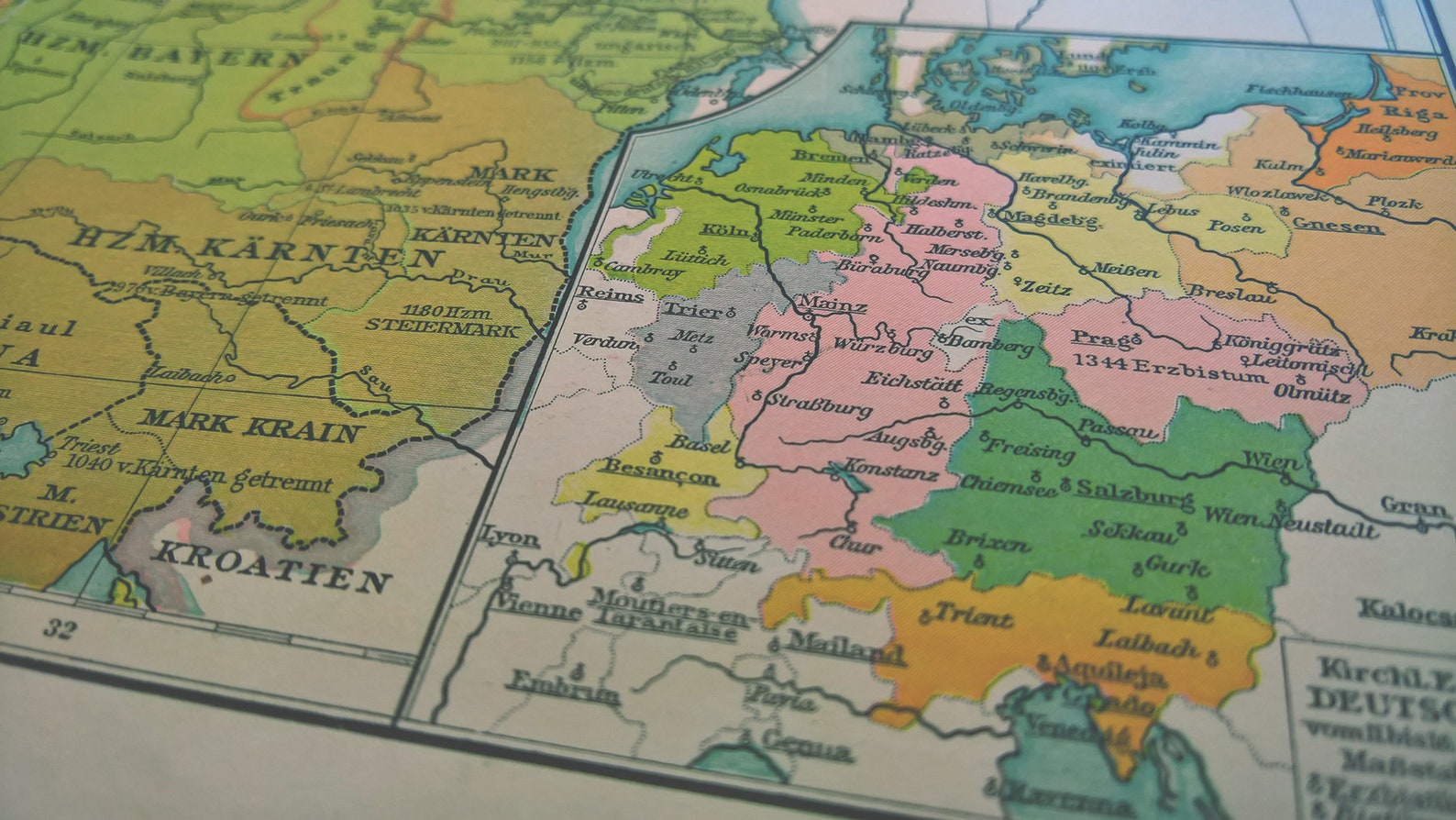 1908 Vintage Map of Germany in 10th Century - Etsy