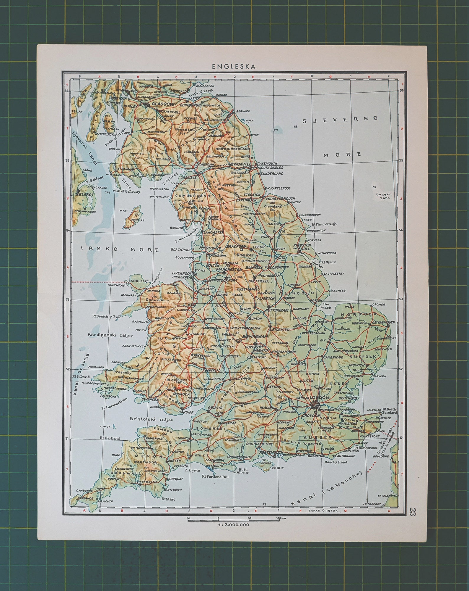 1965 Vintage Map of England - Etsy