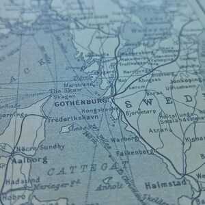 1910s Vintage Map of Denmark - Etsy