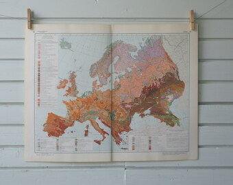 1964 Europe Map - Etsy