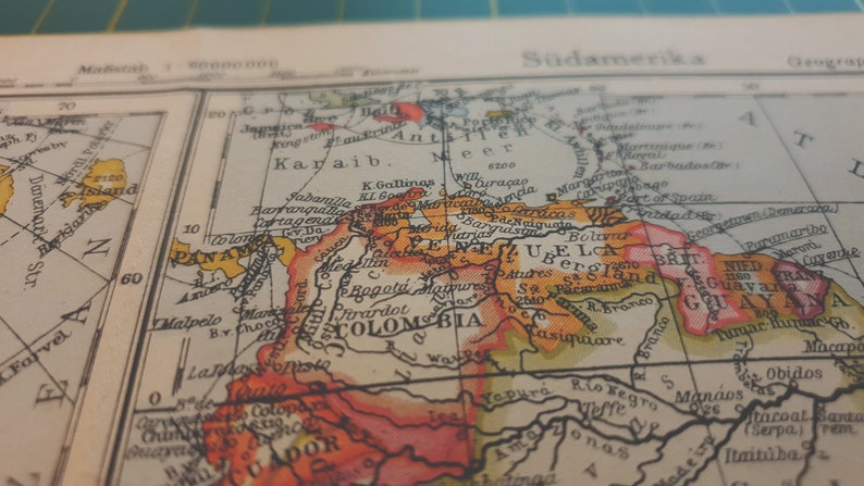 1936 Vintage Map of the Americas - Etsy