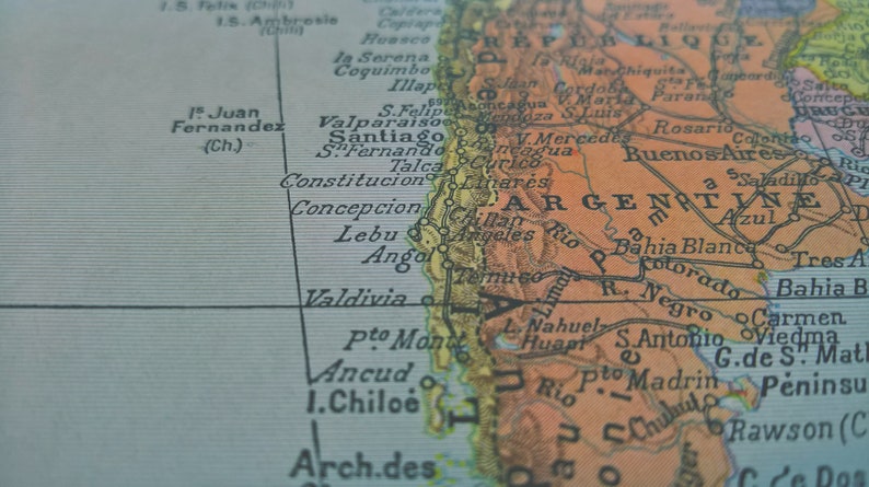 1924 Vintage South America Map | Etsy