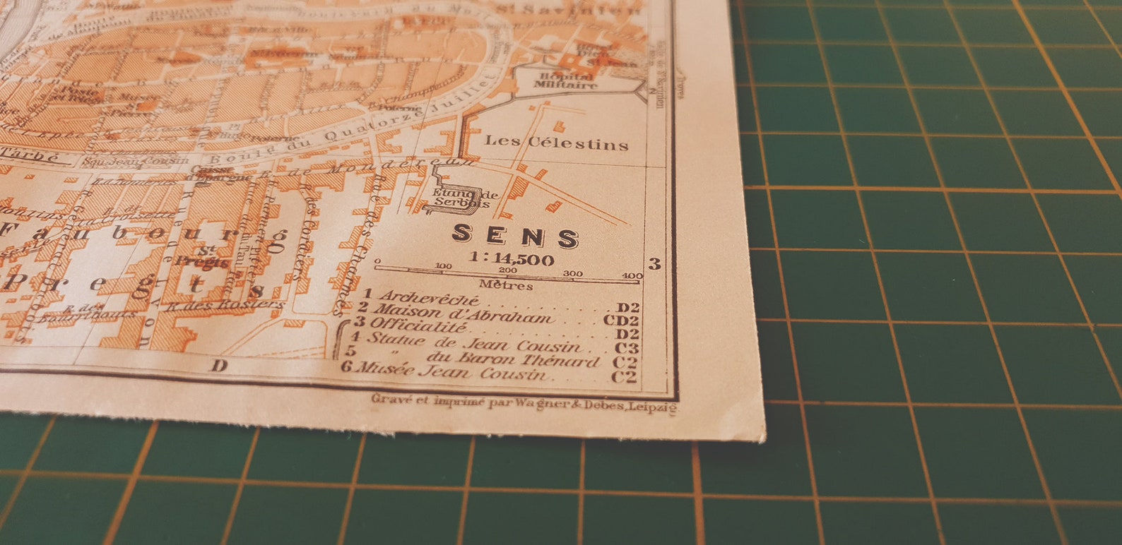 1908 Vintage Sens Map - Etsy