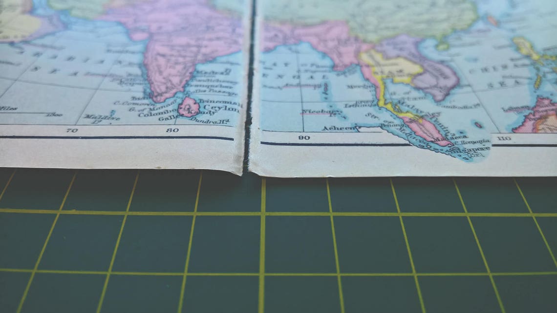 1910s Vintage Map of Asia | Etsy