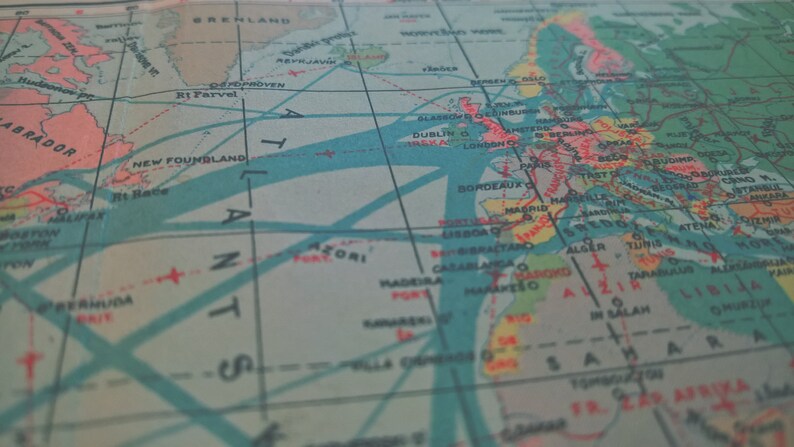 1959 Vintage World Map - Etsy