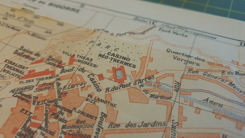 1925 Vintage Bagnères-de-bigorre Map - Etsy