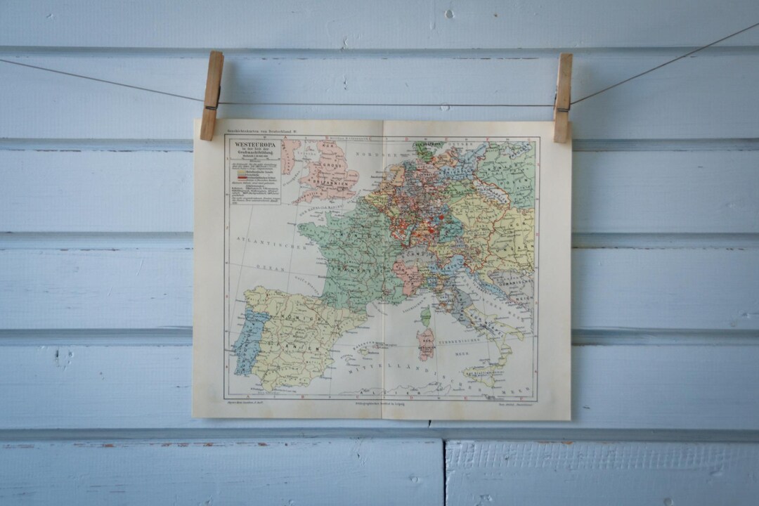 1907 Vintage Map of Europe in Early 18th Century - Etsy