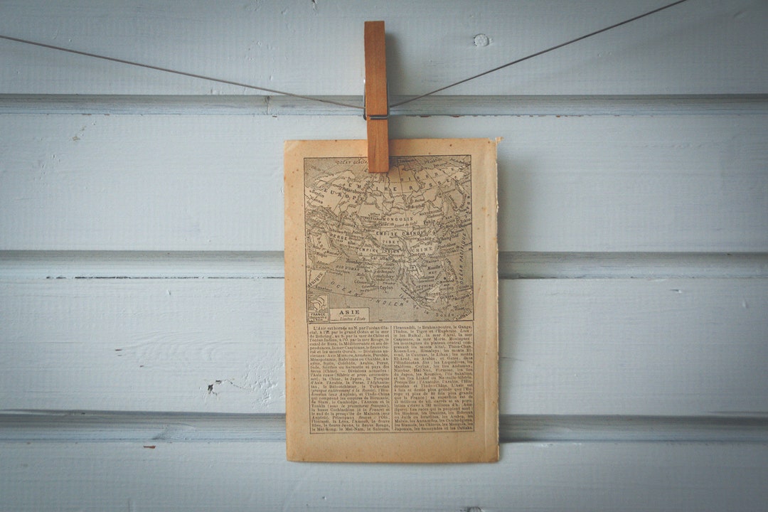 1893 Vintage Map of Asia - Etsy