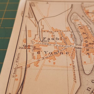 1908 Vintage Sens Map - Etsy