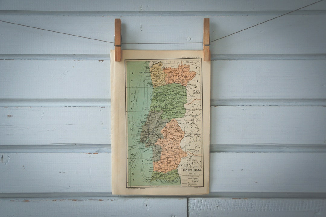 1928 Vintage Portugal Map - Etsy
