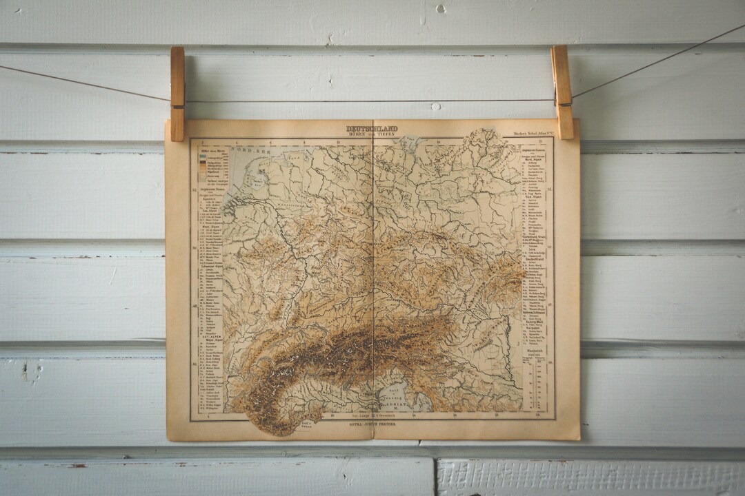 1884 Vintage Central Europe Map - Etsy