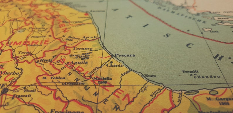 1941 Vintage North Italy Map | Etsy