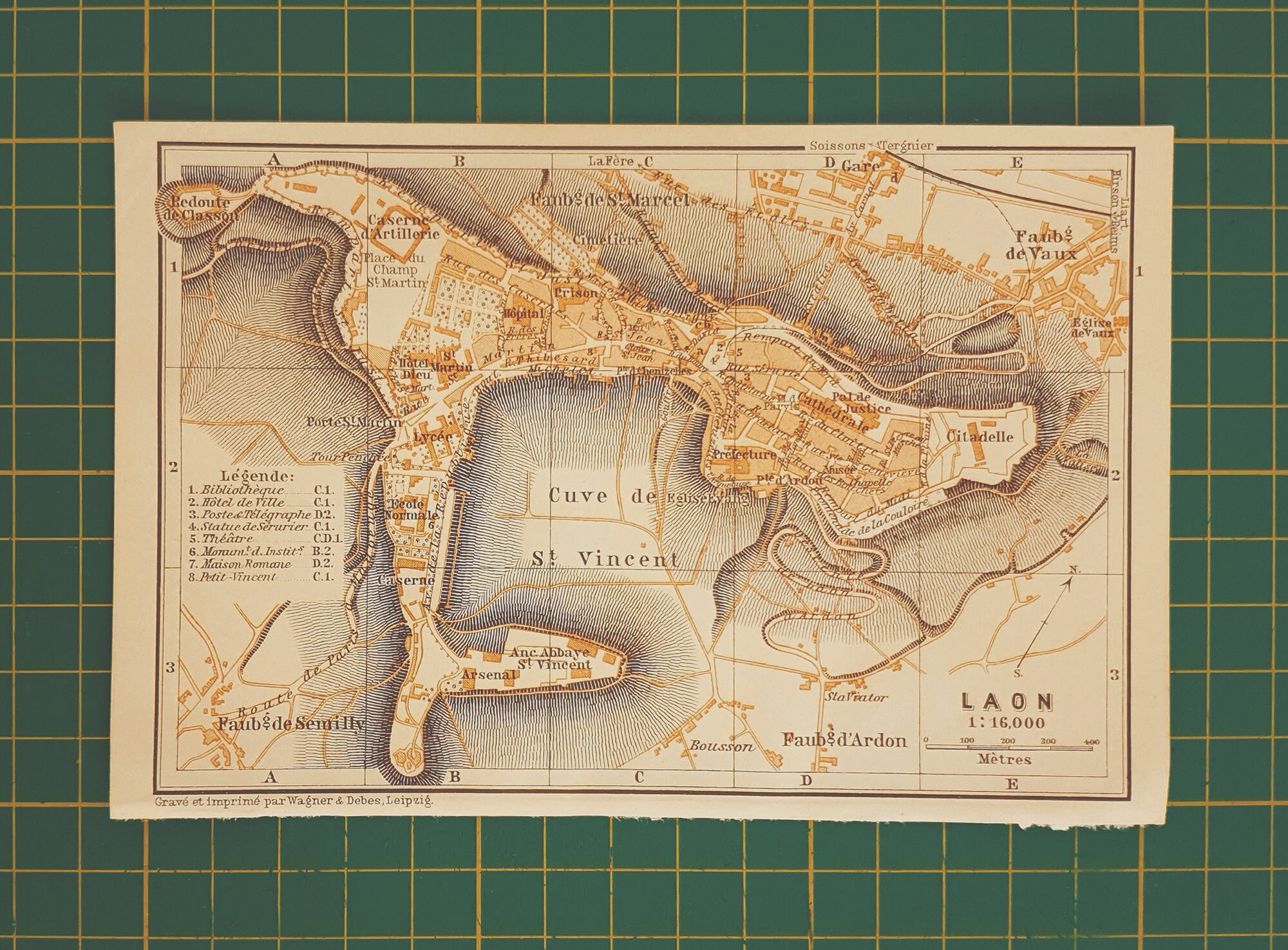 1908 Vintage Laon Map | Etsy