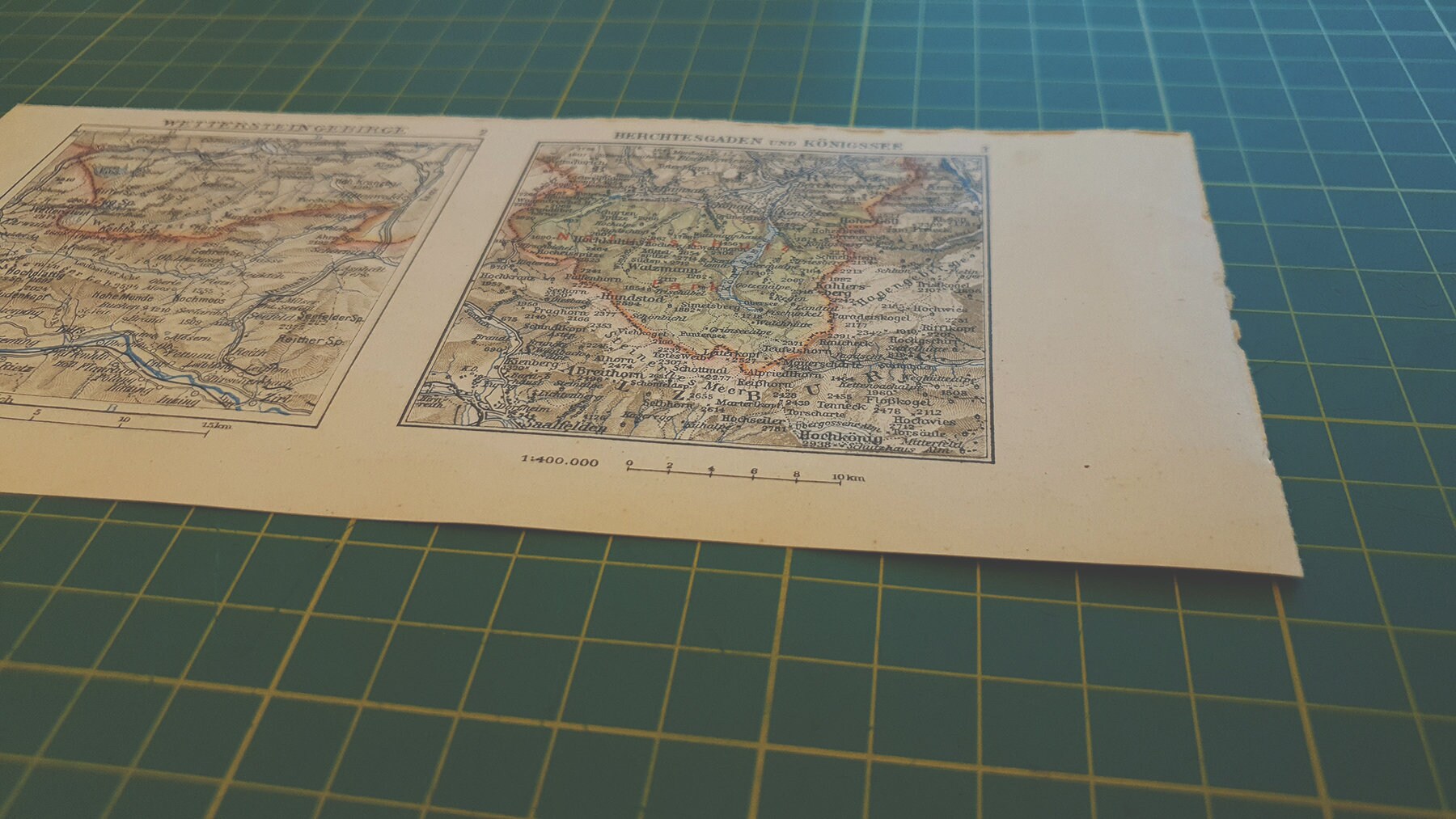 1929 Vintage Wetterstein &Berchtesgaden Mountains Map | Etsy