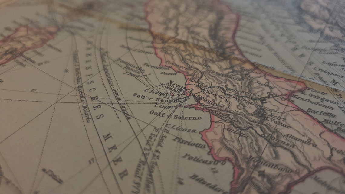 1893 Vintage Map of Italy | Etsy