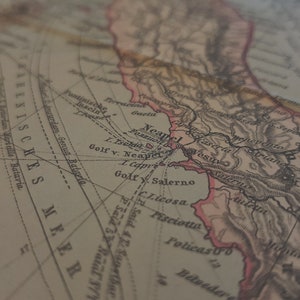 1893 Vintage Map of Italy - Etsy