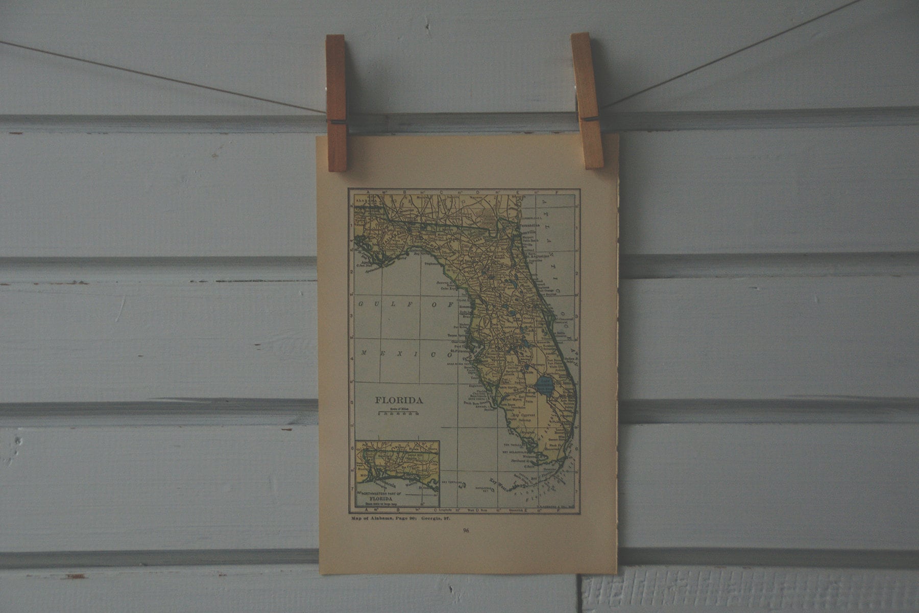 1925 Vintage Florida Map