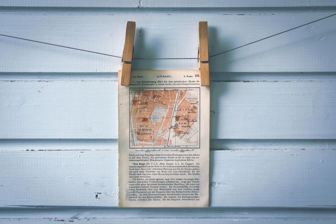 1913 Vintage Old Cairo Map - Etsy