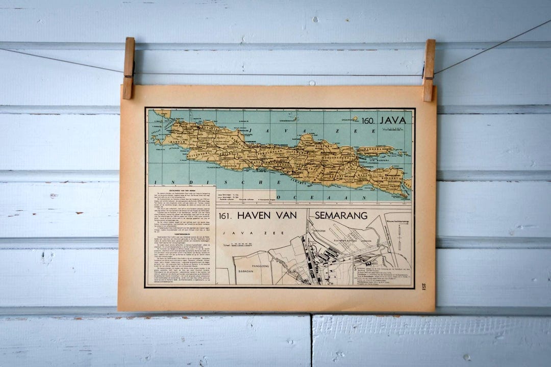 1941 Vintage Java Map - Etsy