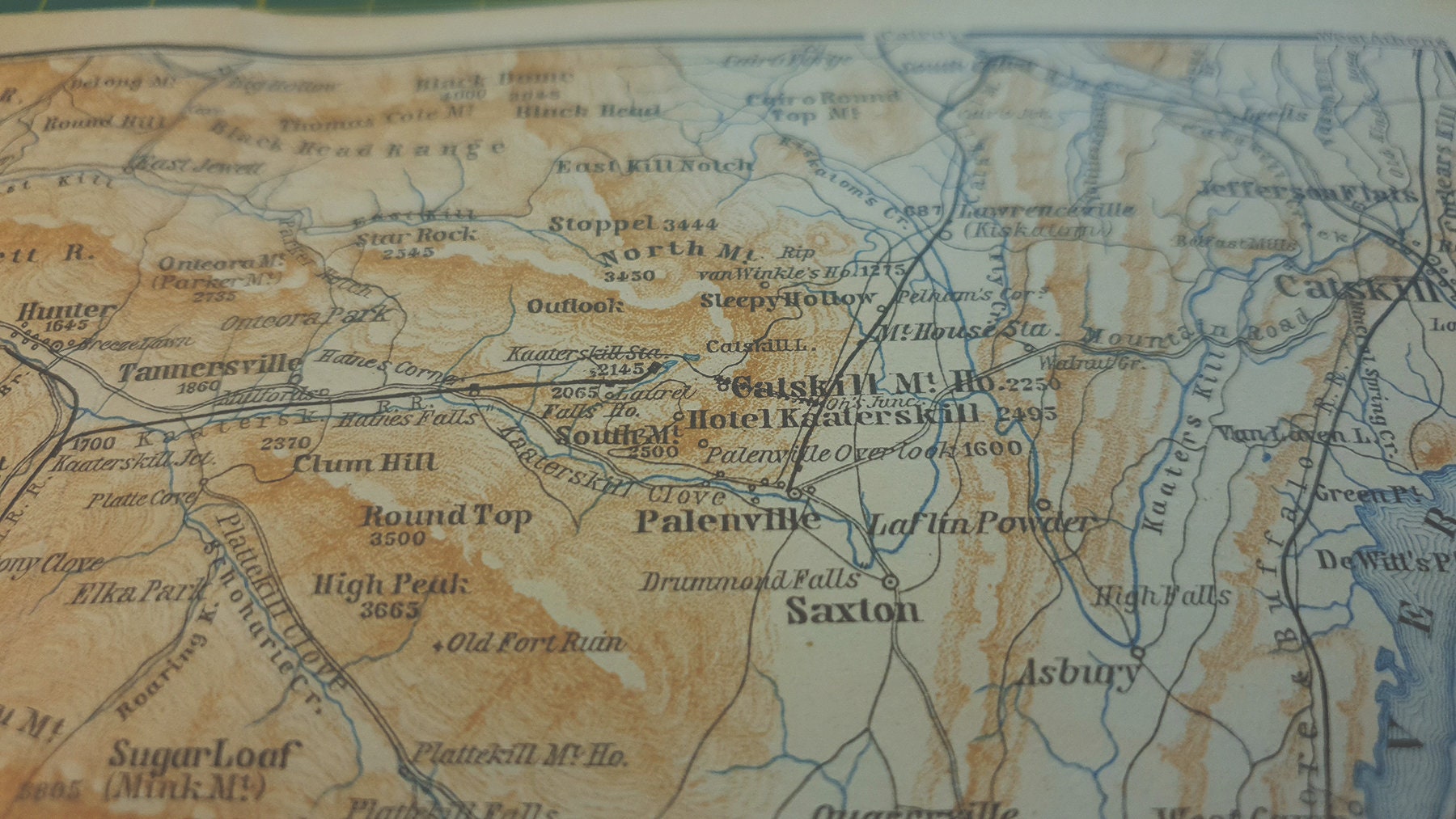1894 Vintage Catskill Mountains Map