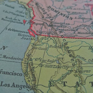 1924 Vintage Map of the Americas - Etsy