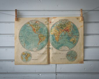 World Map 1930 - Etsy