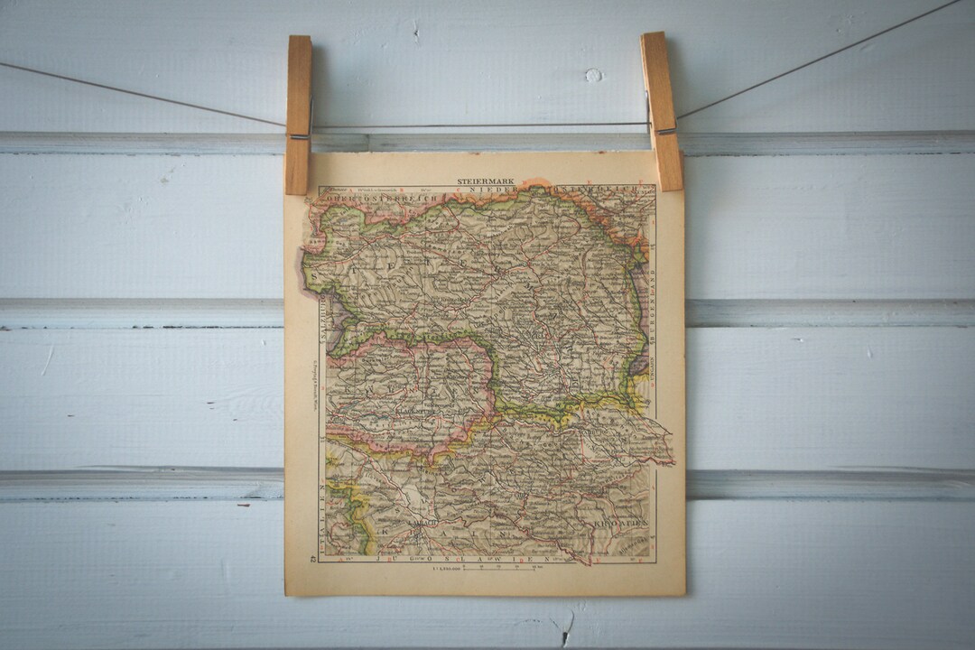 1929 Vintage Styria Map - Etsy