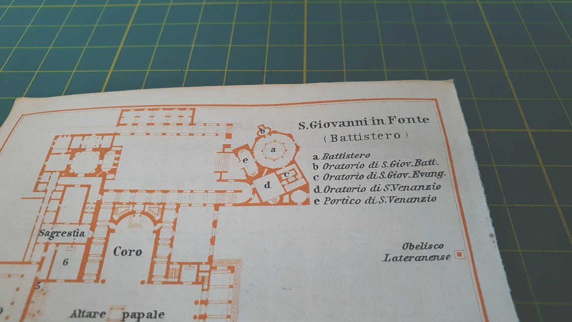 1908 Vintage Plan of the Lateran Basilica - Etsy