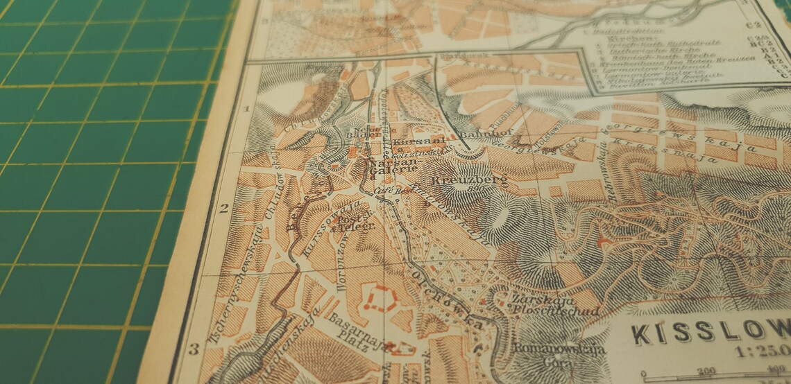 1912 Vintage Pyatigorsk & Kislovodsk Map | Etsy