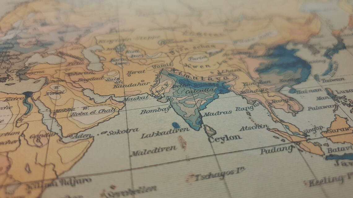 1907 Vintage Population Density World Map | Etsy
