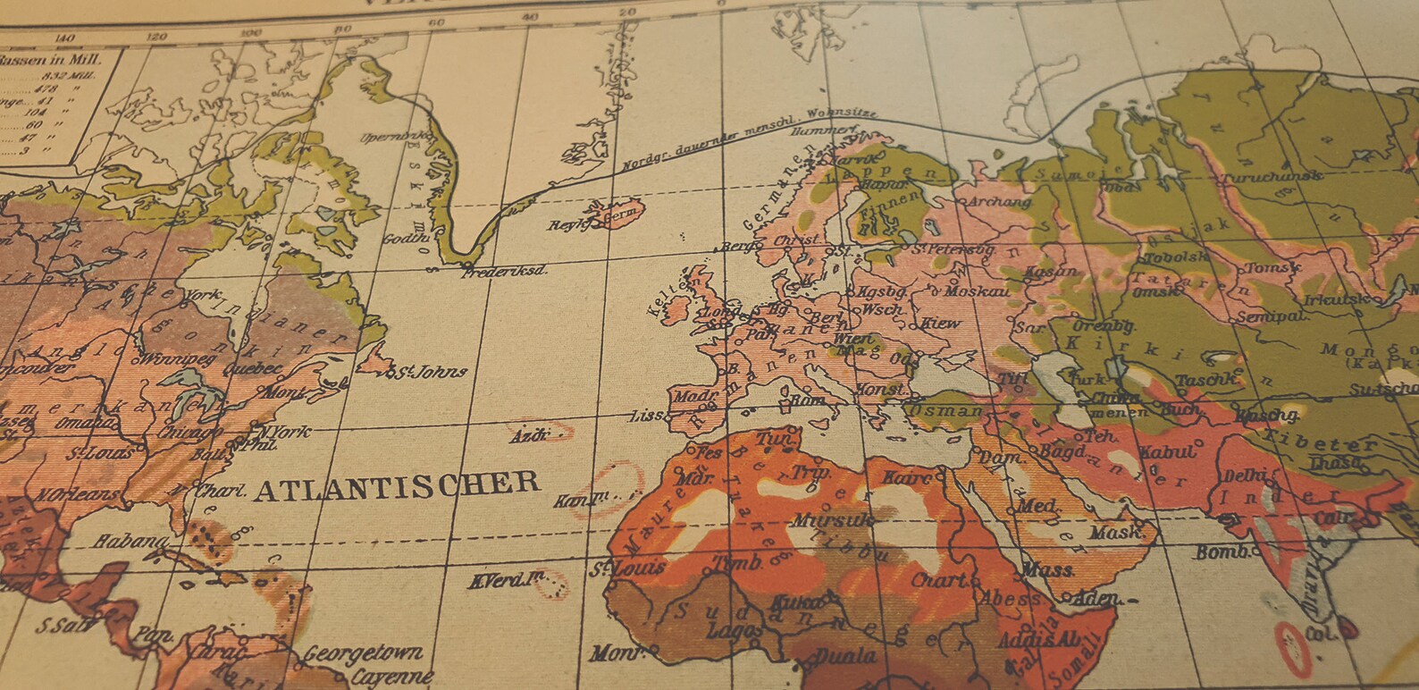 1910s Vintage Ethnographic World Map - Etsy