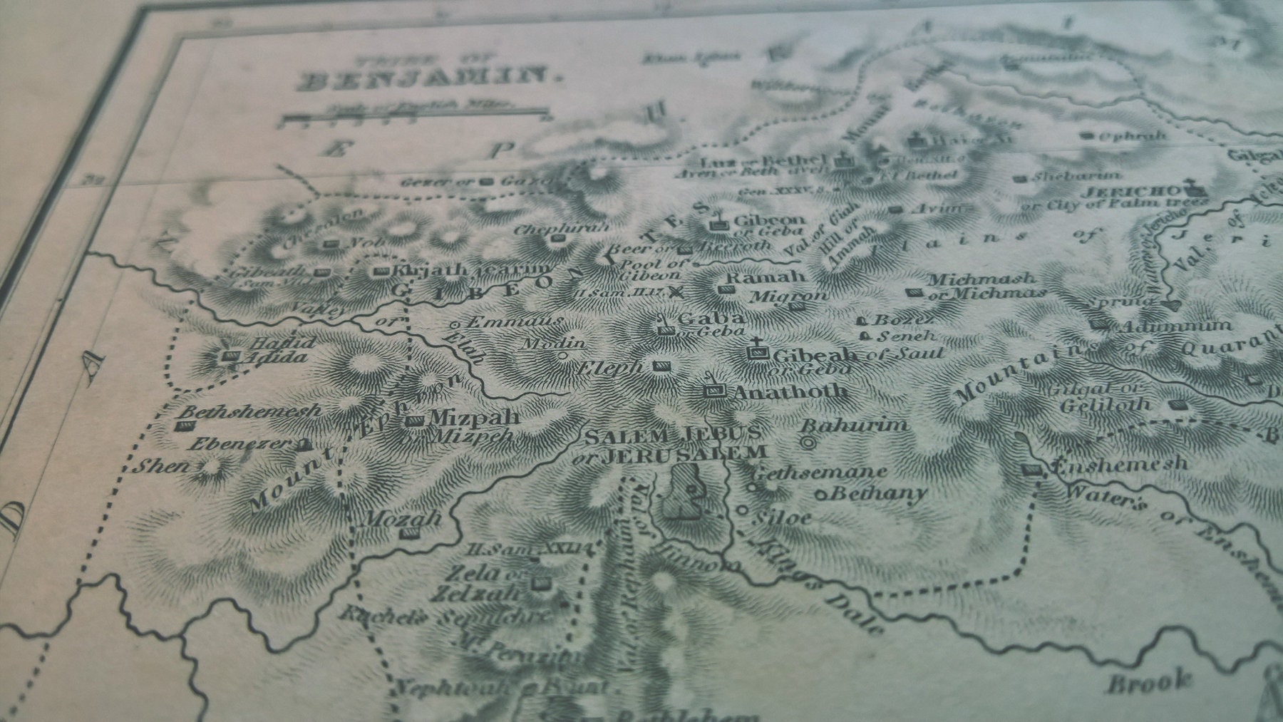 1823 Vintage Tribe of Benjamin Map