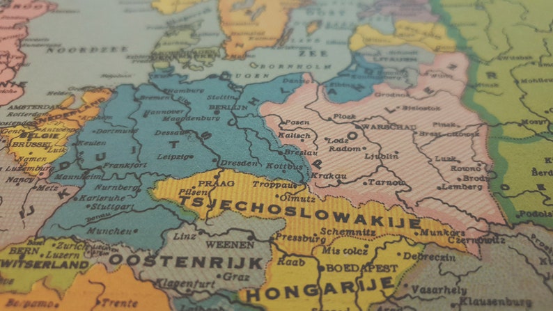 1941 Vintage Map of Europe After WW1 - Etsy