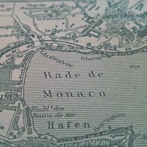1892 Vintage Map of Monaco - Etsy