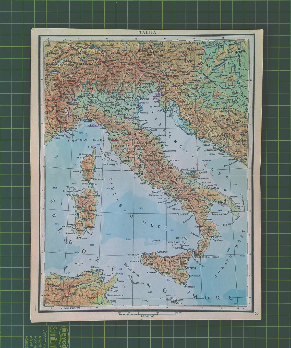 1951 Vintage Map of Italy - Etsy