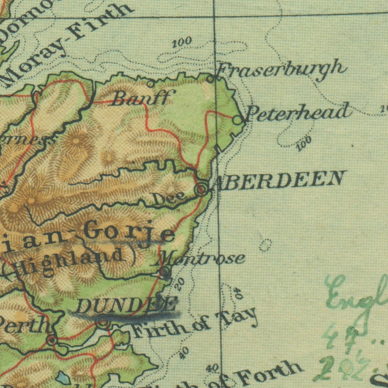 1939 Vintage Map of United Kingdom & Ireland - Etsy