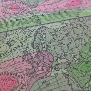 1931 Vintage Atmospheric Pressure & Winds World Map - Etsy