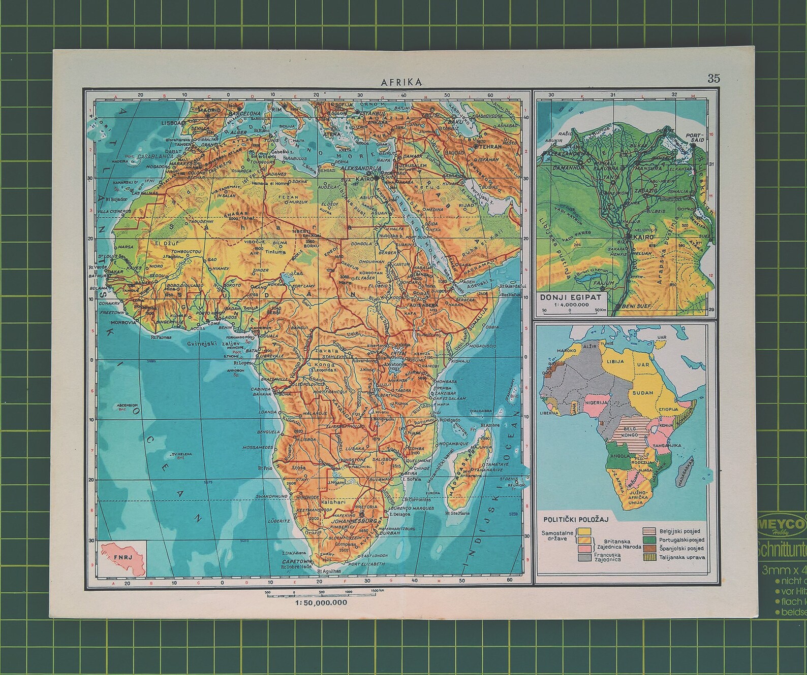 1959 Vintage Map of Africa | Etsy