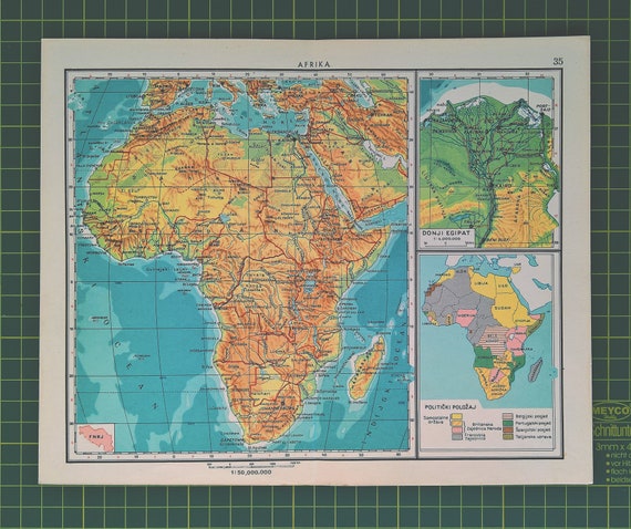 Home & Living 1959 Vintage Map of Africa Globes & Maps Home Décor etna ...