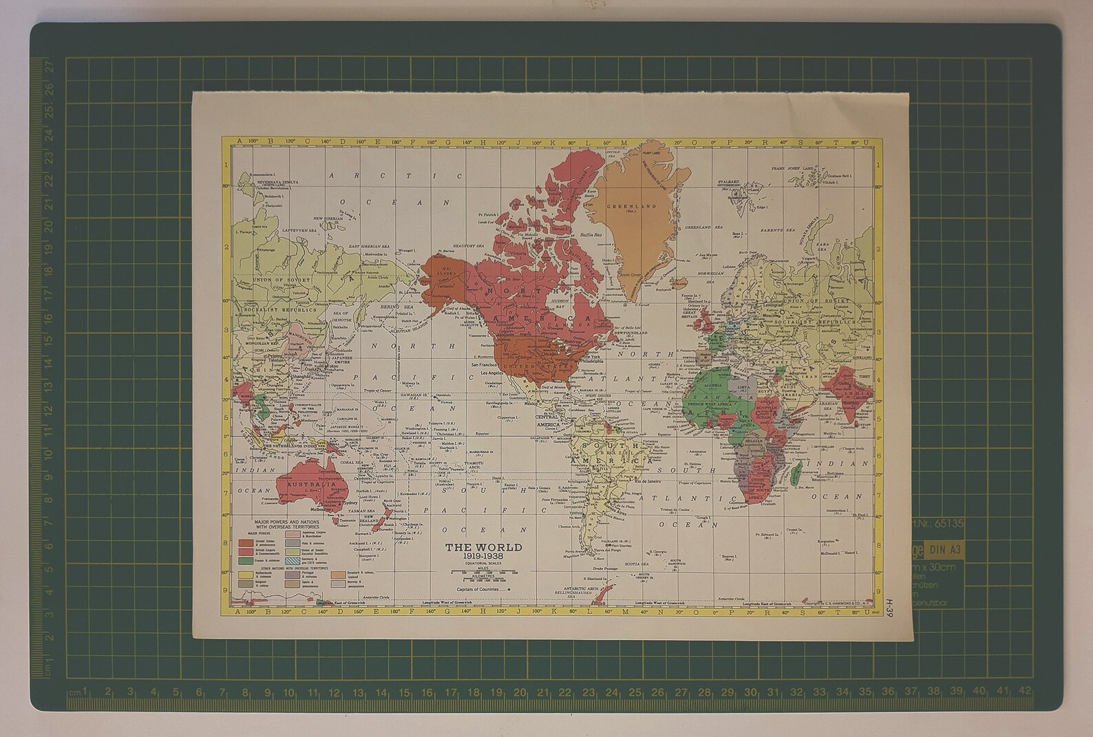 1957 Vintage Interwar Period Map of the World | Etsy