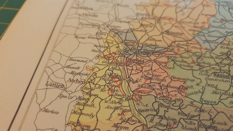 1907 Vintage Railways Map of Germany | Etsy